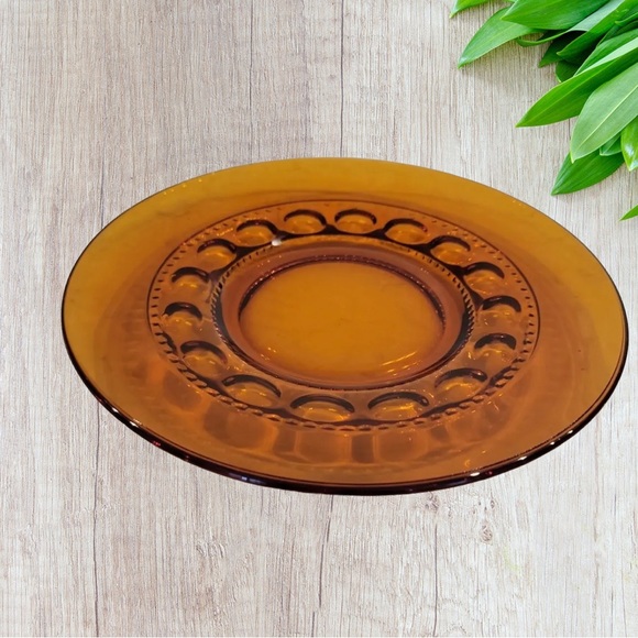 Indiana Glass | Dining | Amber Indiana Glass Kings Crown Thumbprint 5 ...